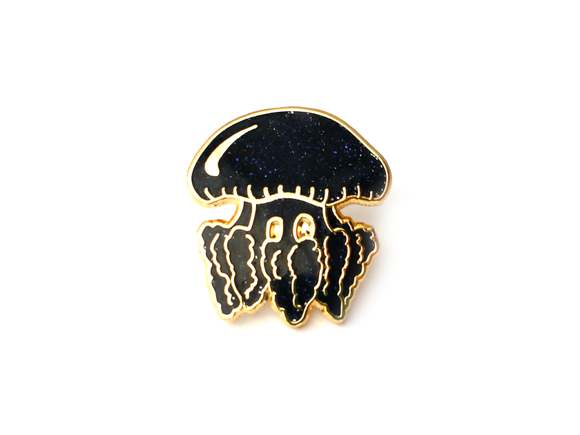Midnight Blue Glitter Jellyfish Pin – Shoal